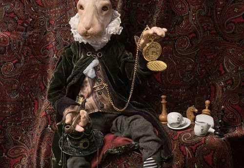 Авторская кукла кролик из Алисы в стране чудес