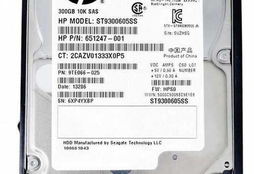 Жесткий диск HP 651247-001 300Gb SAS 2,5" HDD