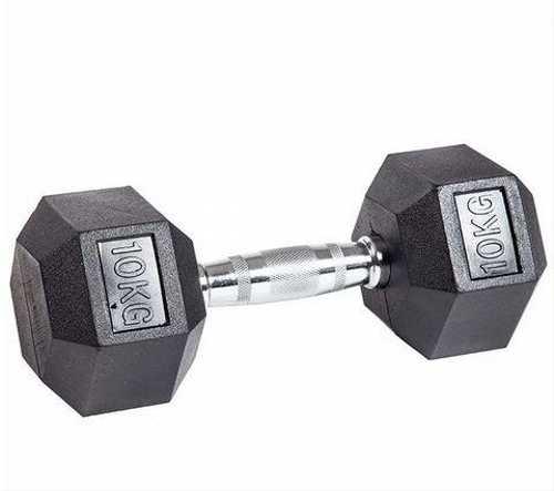 Гантель гексагональная обрезиненная Voitto, 10 кг