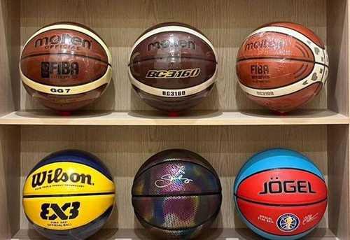 Баскетбольные мячи Molten, Spalding, Wilson