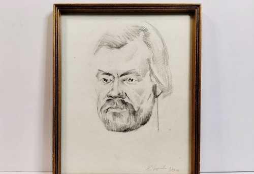 Рисунок мужчина портрет 1983г Борисович картина
