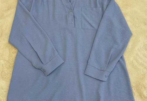 Женская рубашка из сингапура синяя 48, 50, 52