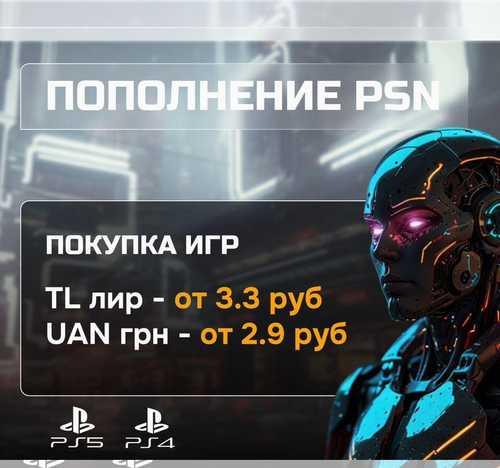 Пополнение PSN – пс4, пс5, пс5 про, пс5 слим