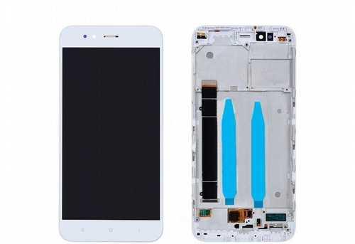 Дисплей для Xiaomi Mi A1, Mi 5X белый+рамка Orig