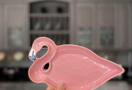 Тарелка, розовый фламинго, 25 х 13 см