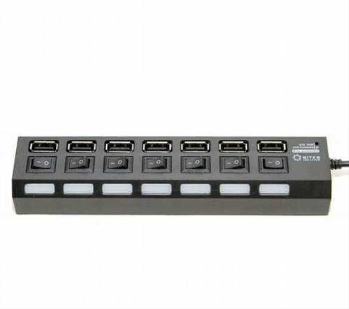 7-port USB2.0 Hub 5bites HB27-203PBK #107208