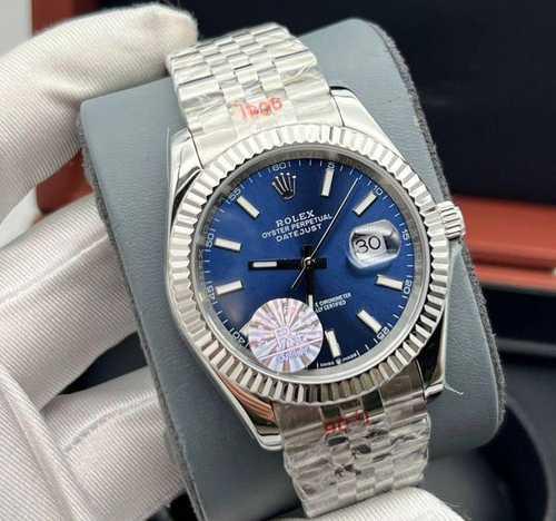 Часы мужские Rolex DateJust синие R+