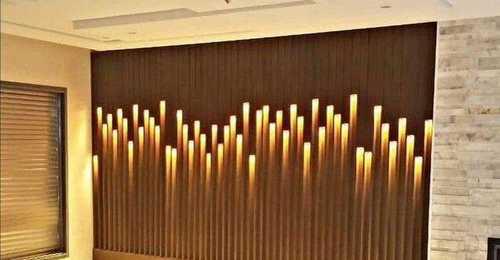 Декоративные рейки с подсветкой стена потолок