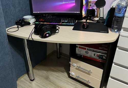 Компьютерный стол угловой с ящиками
