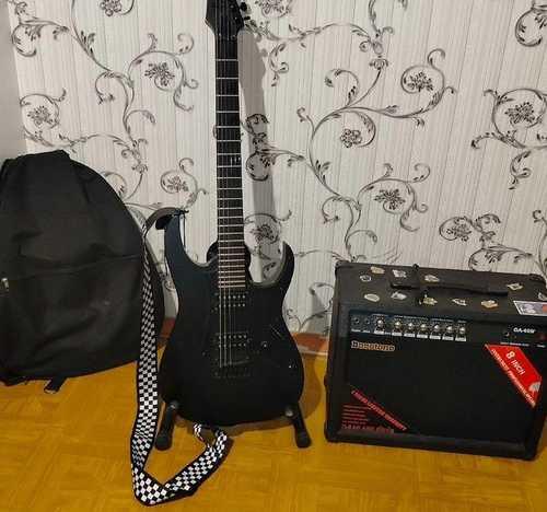 Электрогитара ibanez grgr131EX-BKF с комбиком Boss