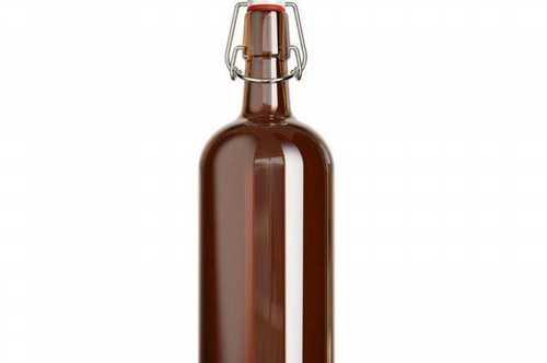 Бутылка бугельная с пробкой П-32-10-1000 коричнев