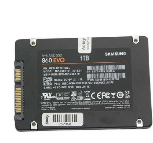 Накопитель SSD 1TB Samsung 860 EVO 2.5" SATA III