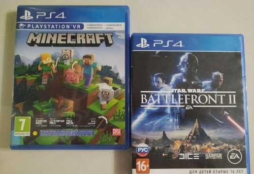 Minecraft ps4 диск и star wars battlefront 2 ps4