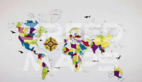 Настенная карта мира (настенный декор)