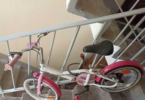 Велосипед детский 16" бело-розовый Btwin doctogirl