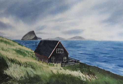 Картина акварелью Фарерские острова