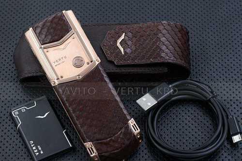 Vertu Signature S Design Gold Brown Python