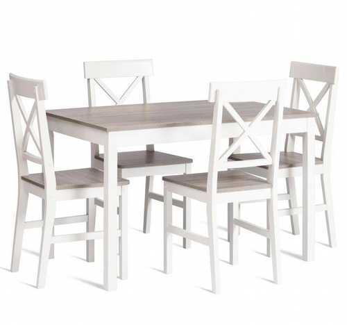 Обеденный комплект Хадсон (стол + 4 стула) - Hudson Dining Set (mod.0104)