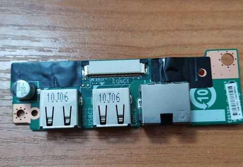 USB + LAN плата для MSI GX740 MS-1727