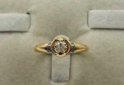 Золотое кольцо 585 с бриллиантами 0,34 ct