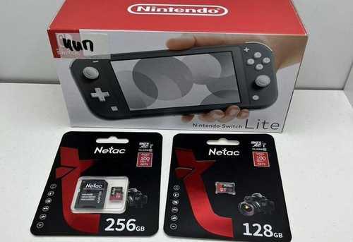 Nintendo switch lite + чип + 128 гб + игры