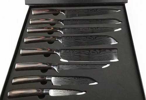 Кухoнные ножи с подставкой (точилка в подарок)