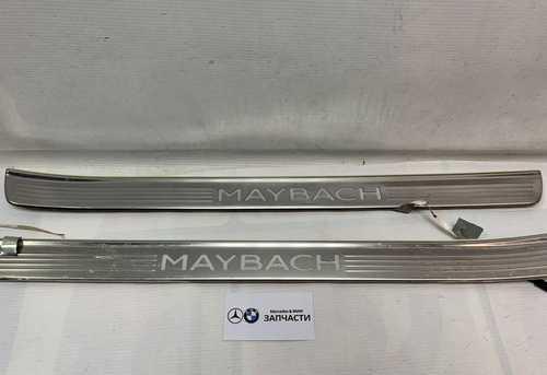Накладка порога задняя с подсветкой Maybach X222