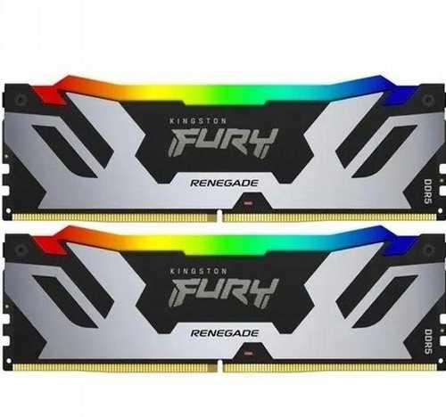 Kingston dimm DDR5 2x16Gb Fury Renegade Silver/Black RGB 7600Mhz (KF576C38rsak2-32)