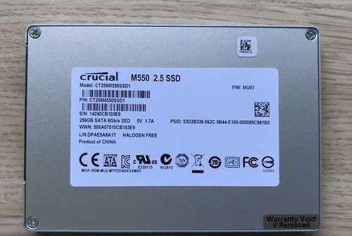 Быстрый SSD 256Gb Crucial(MLC-память) сост. нового