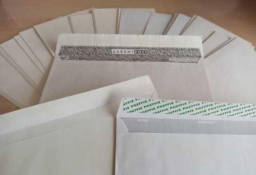 Конверт почтовый 11х22 см белый с отрывной полосой