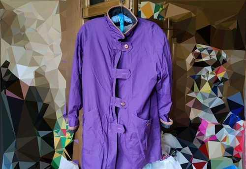 Красивое фиолетовое пальто размер 50