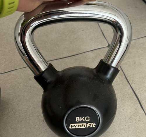 Гиря обрезиненная с хромированной ручкой Profi Fit