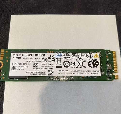 SSD M2.NVMe Intel 670p 512gb