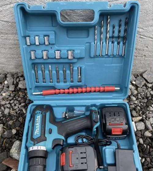 Аккум. Шуруповерт Makita 18v + набор. Новый Гарант