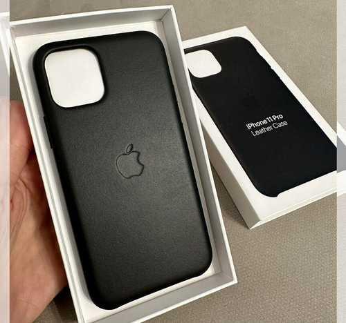 Чехол кожаный Apple iPhone 11 Pro Leather Black