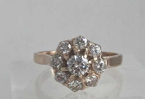 Золотое кольцо (малинка) с бриллиантами