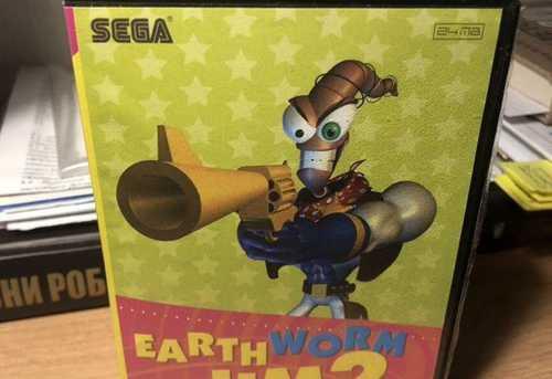 Картридж для Sega - Eart worm Jim 2 (червяк джим)