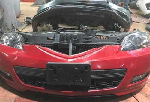 Mazda 3 bk ноускат бампер с фарами радиатор