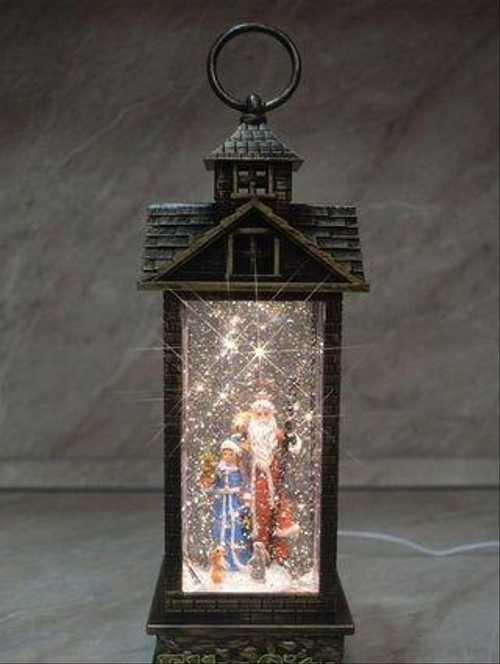 Декоративный фонарь «Дед Мороз со Снегуркой»