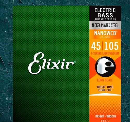 Elixir 14077 NanoWeb Medium Bass Strings