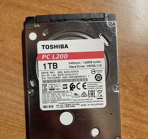 Жесткий диск toshiba pc l200 1tb