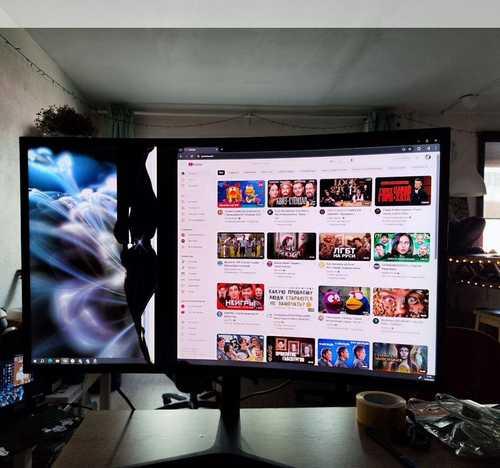 Монитор samsung C32HG70QQI. Сломана матрица