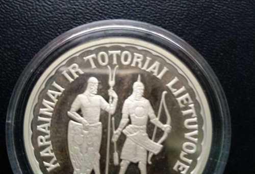 Редкая памятная монета Литвы 1997г серебро