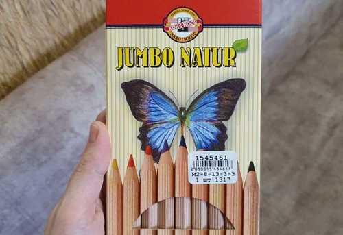 Цветные карандаши koh-i-noor jumbo natur