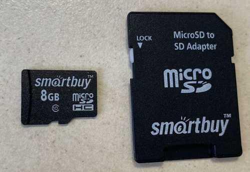 Карта памяти MicroSD Smartbuy 8 Gb