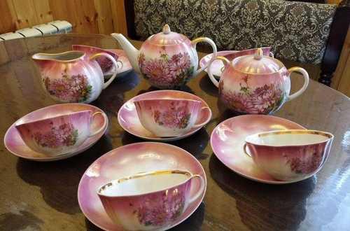 Сервиз чайный Дулево Розовая Хризантема Новый