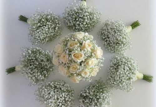 Букет невесты гипсофила,розы,букет цветов,доставка