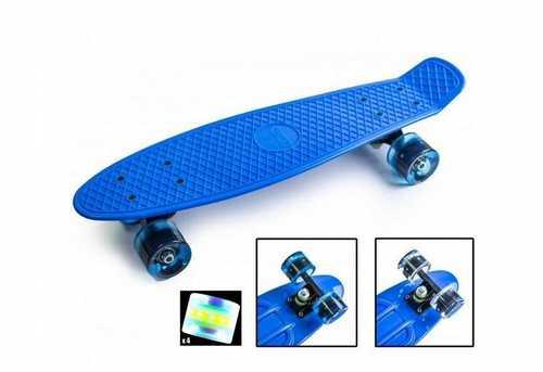 Скейтборд 709088 пластик Kiwi 22 blue 1/4 TSL-401P
