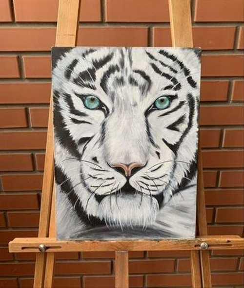 Картина маслом «Белый тигр»