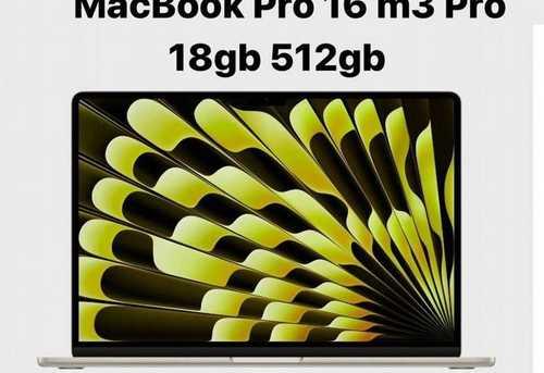 Macbook Pro 16 m3 Pro 18gb 512gb